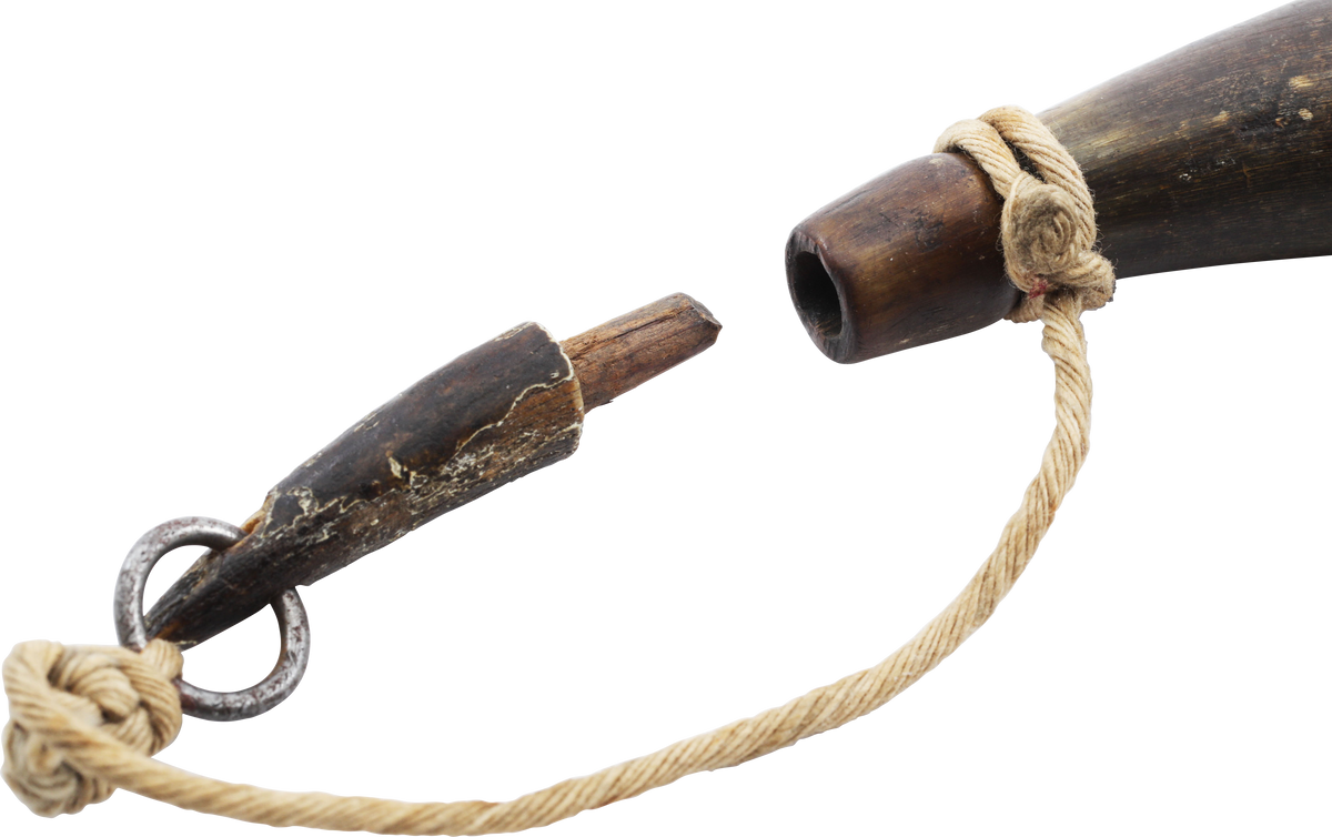 COLONIAL AMERICAN PRIMING FLASK C. 1750