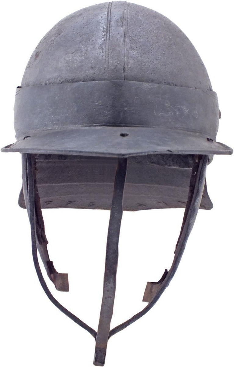 A GOOD ENGLISH HARQUEBUSIER'S HELMET MID-17th CENTURY